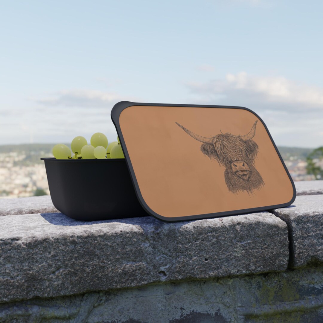 Cute Boho Highland Cow Versatile and Reusable Lunch Box for Adult or ...
