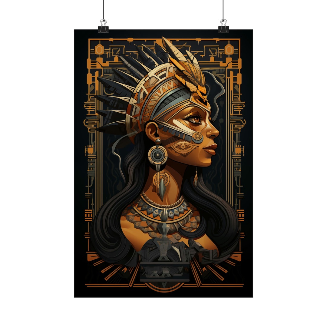 Fantasy Aztec Princess Poster, Aztec Wall Art, Aztec Home Decor, Aztec ...