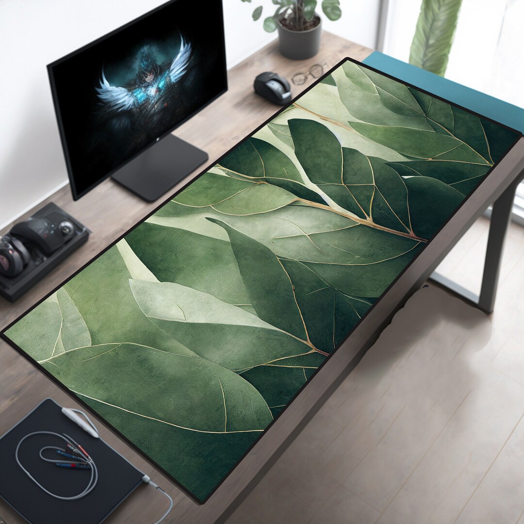 Desk Mat, Eucalyptus Leaves Desk Pad, XL XXL Mouse Pad , Keyboard, Desk ...