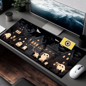 Cute Kawaii Goth Ghosts Desk Mat, Goth Mouse Pad, Ghose Mousepad, Cute ...