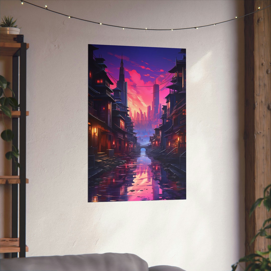 Cyberpunk Poster, Cyberpunk Future Japanese City Wall Art, Cyberpunk ...