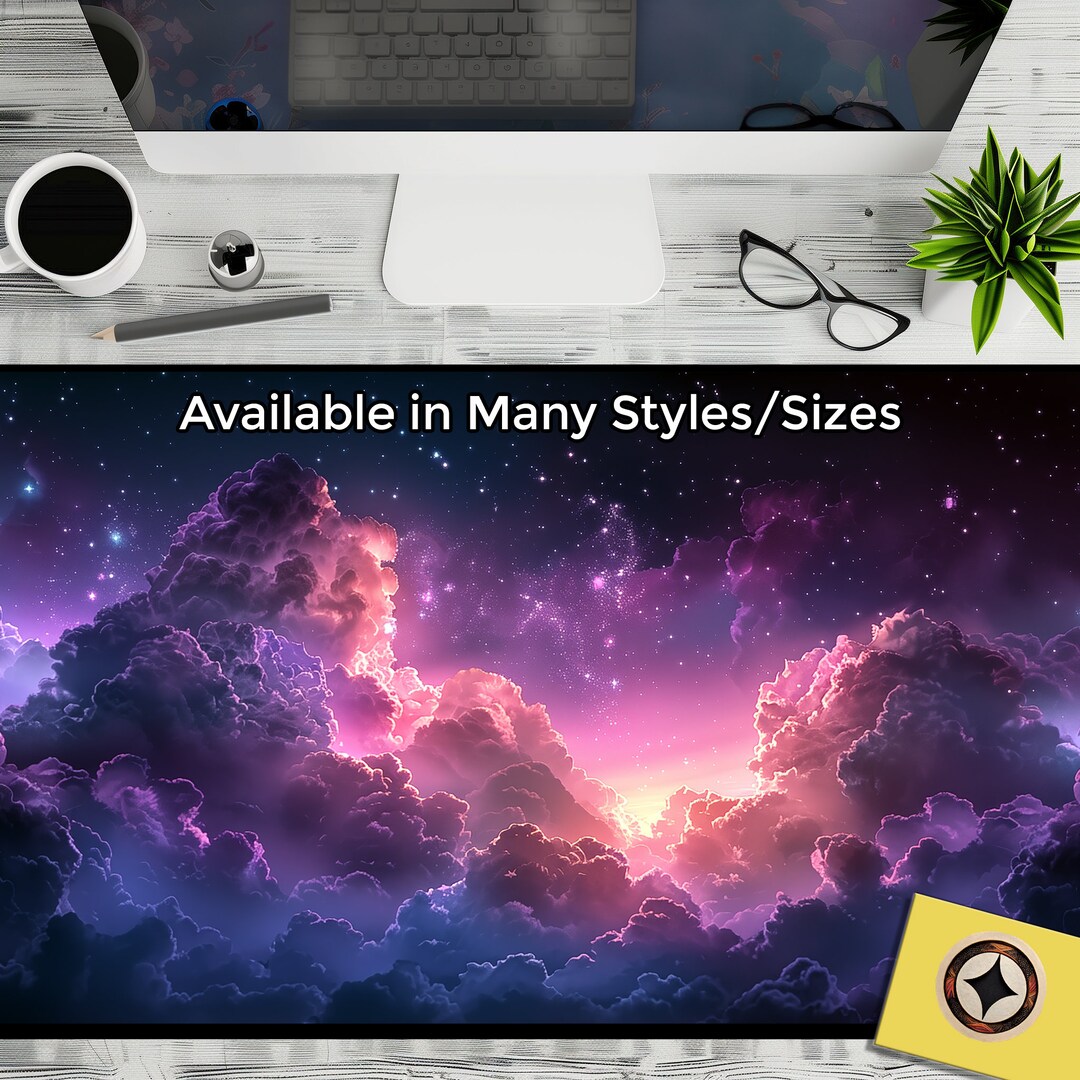 Deep Purple Sky Extra Large Mousepad, Oversized Mouse Pad, Extended ...