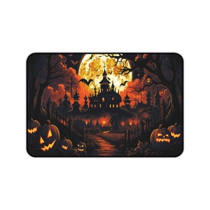 Mysterious Mansion Desk Mat, Spooky Mouse Pad, Halloween Desk Mat ...