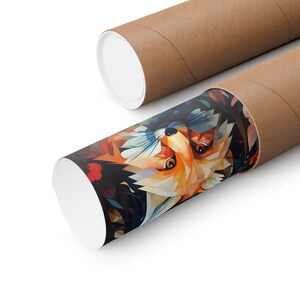 Japanese Fox Poster, Cubist Fox Wall Art, Fox and Wildflower Poster for ...
