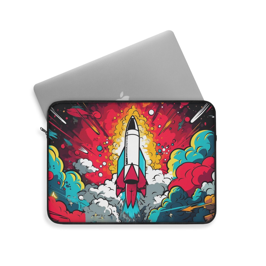Colorful Rocket Ship Pop Art Laptop Sleeve, MacBook Bag, iPad Case for ...
