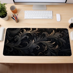 Gothic Swirl Art Desk Mat, Goth Desk Pad, Gothic Office Decor, Goth ...