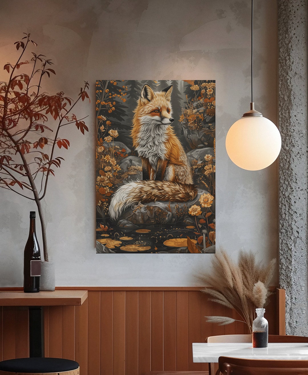 Cottagecore Forest Fox Art Print - Fox Wall Poster - Fox Room Decor ...