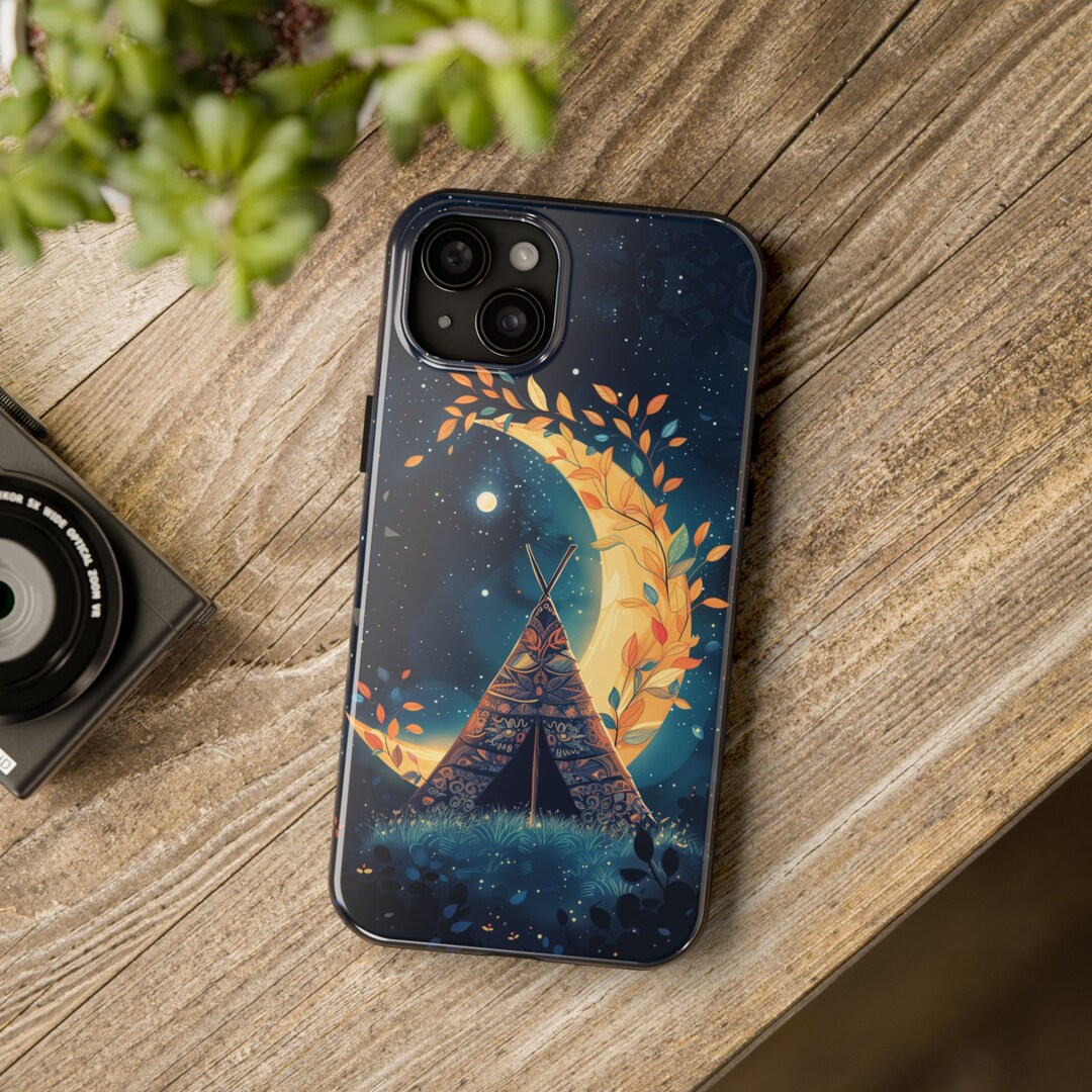 Tipi Moon iPhone Case, Native American Art Phone Case, Teepee iPhone ...