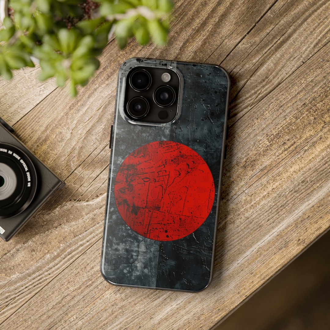 Dark Aesthetic Traditional Japanese Red Sun iPhone Case for iPhone 15 ...