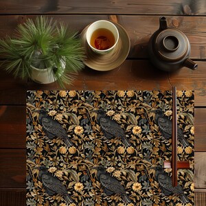 Medieval Floral Crow Dining Table Placemat - Dining and Kitchen Decor ...