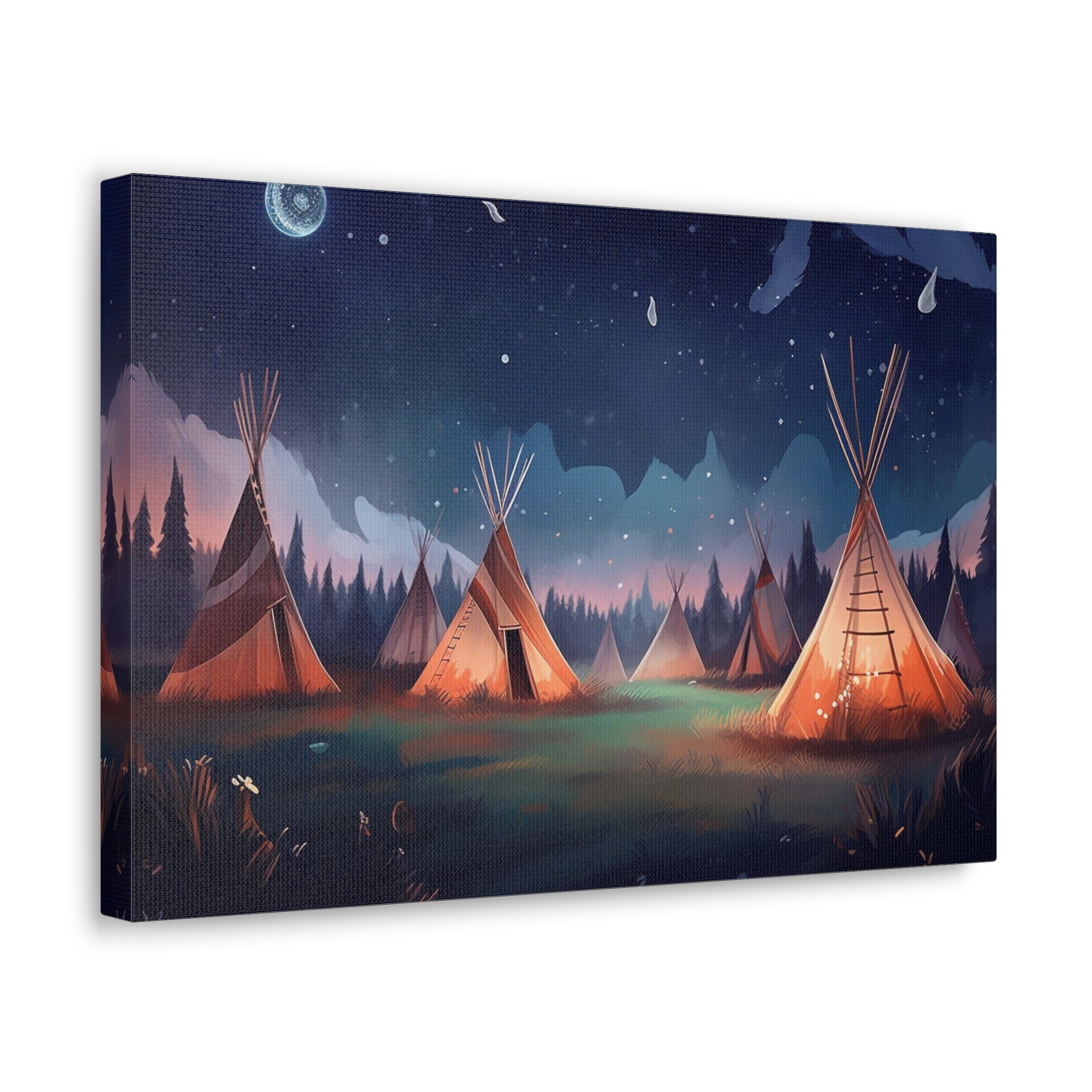 Native American Village Scene