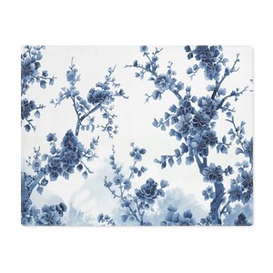 Chinoiserie Blue and White Floral Placemat - Chinese Art Placemat ...