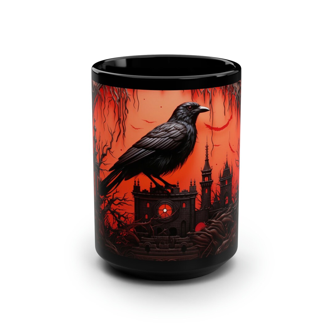 Desolation Crow Mug, Crow Coffee Mug, Goth Mug, Goth Coffee Cup, Gothic ...