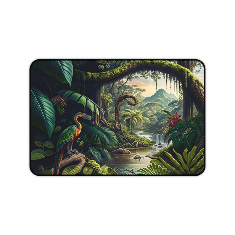 Lovely Jungle Desk Mat Cute Tropical XL Mouse Pad Large Desk - Etsy