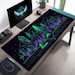Futuristic Aztec City Desk Mat Neon Green & Purple, Modern Flat Design ...