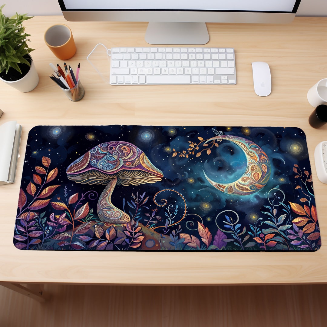 Mushroom Desk Decor, Dark Cottagecore Office Art, Goblincore Desk ...