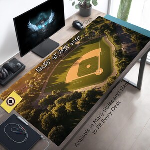 Baseball Themed Desk Mat Mousepad for Baseball Fans - Baseball Field ...