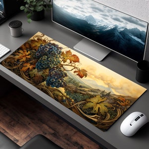 Wine Country Vineyard Desk Mat, Mountain Mouse Pad, Aesthetic Mousepad ...
