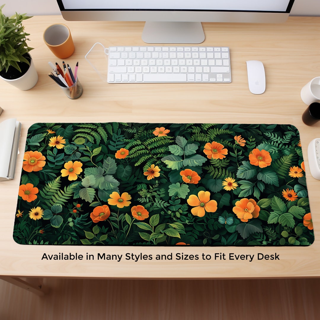 Cute Desk Decor, Aesthetic Mousepad, Green Desk Mat, Botanical Mouse ...