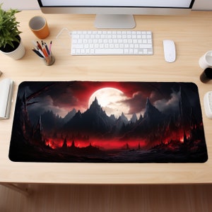 Gothic Mountain Enchantment, Goth Mouse Pad, Gothic Desk Mat, Dark ...