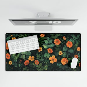 Cute Desk Decor, Aesthetic Mousepad, Green Desk Mat, Botanical Mouse ...