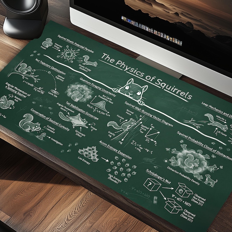 The Physics of Squirrels Desk Mat Mousepad XL - Science Teacher or ...