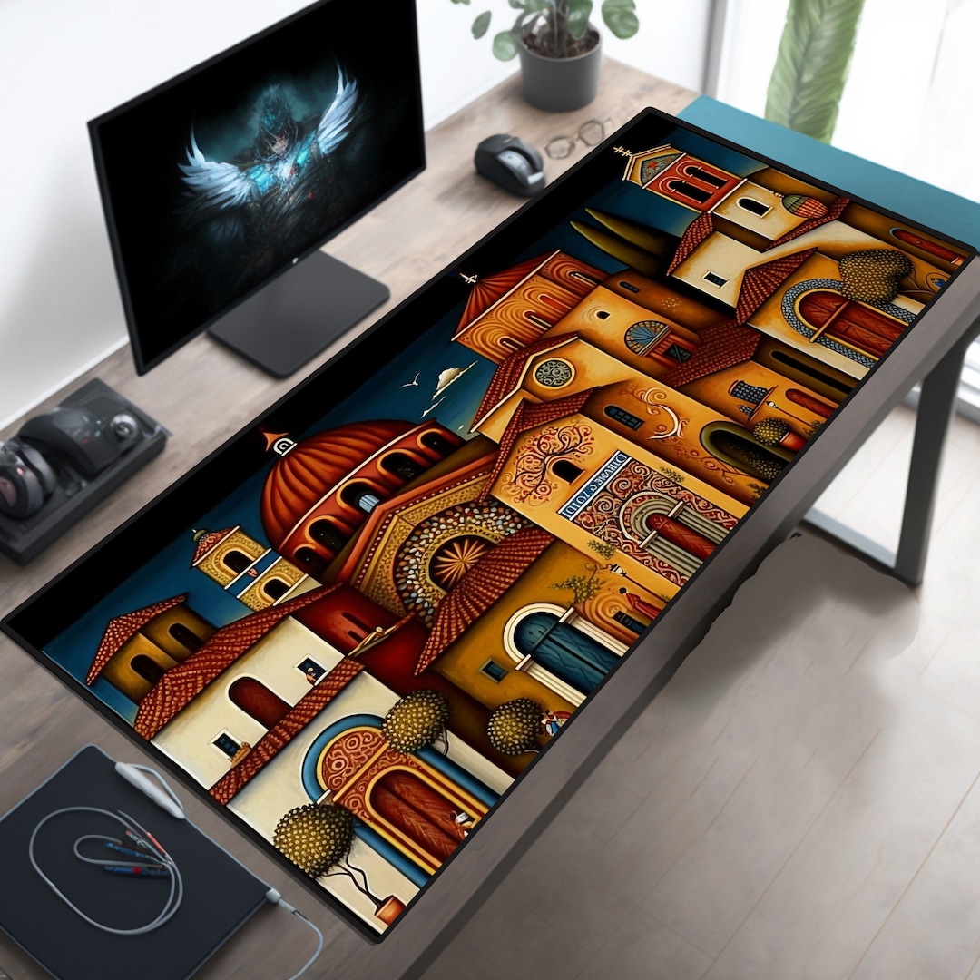 Folk Art Florence Mousepad XL Italy Mouse Pad XXL Folk Art Desk Pad ...