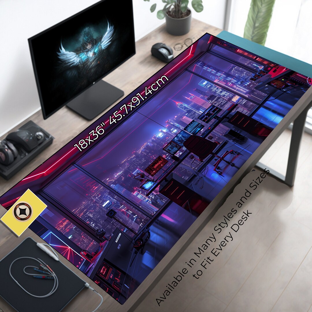 Cyberpunk Deskmat, Gaming Deskpad, Game Table Decor, Cyberpunk Playmat ...
