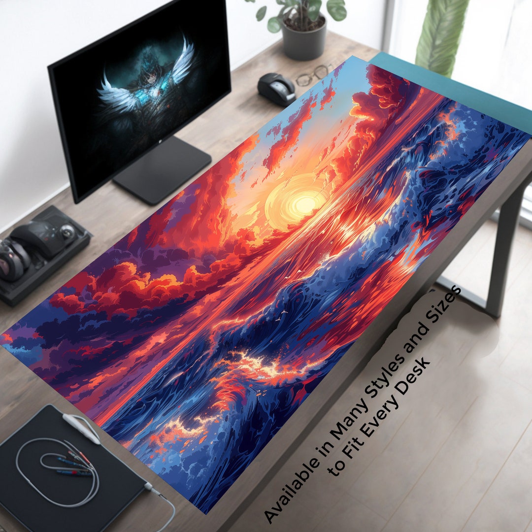 Dazzling Ocean Sunrise, Beach Desk Decor, Ocean Desk Mat, Nautical ...