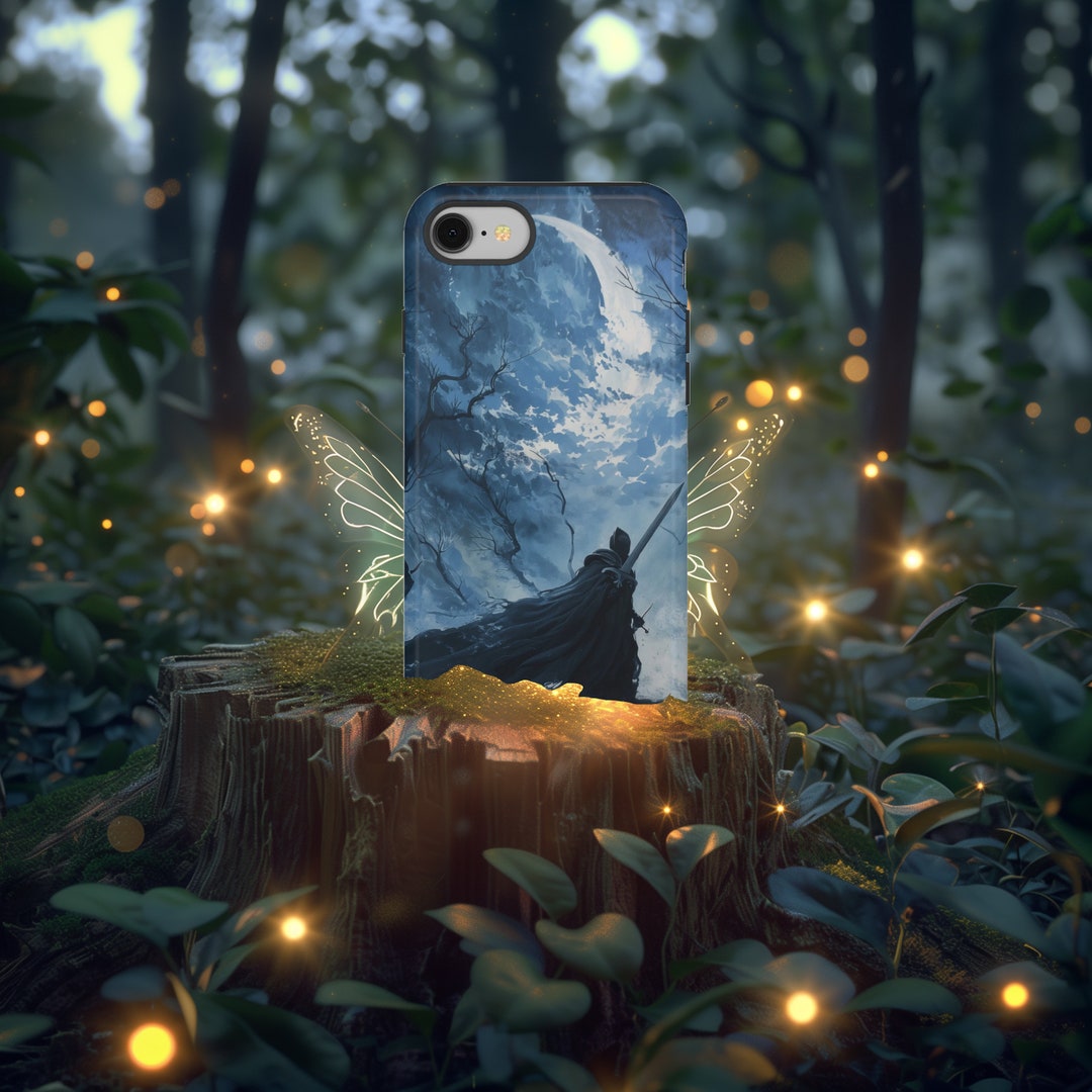 Gothic Horror Cellphone Case - Blue, Black, White - Crescent Moon ...