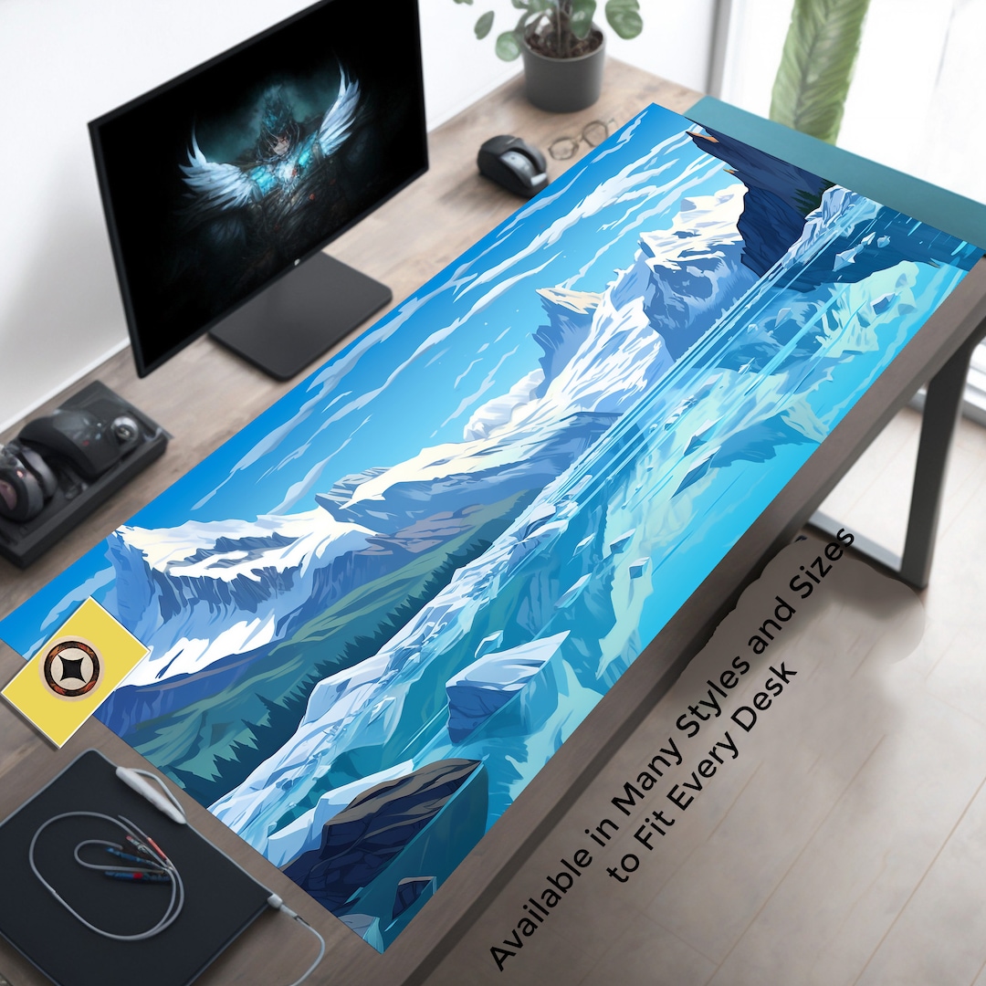 Mountain Desk Mat, Glacier National Park, Glacier Mousepad, Landscape ...