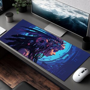 Cyberpunk Gamer Desk Mat, Gaming Mousepad XL, Game Table Decor ...