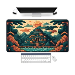 Kawaii Aztec Mousepad, Kawaii Mouse Pad, Aztec Desk Mat, Aztec Desk Pad ...