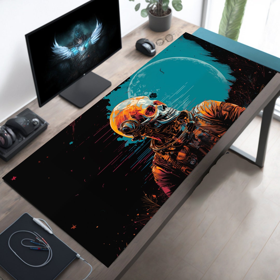 Skeleton Astronaut Desk Mat, Subtle Horror Desk Decor, Scary Space ...