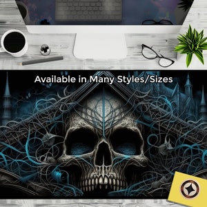 Gothic Skull Horror Playmat, Large Gaming Desk Mat, Dark Fantasy Desk ...