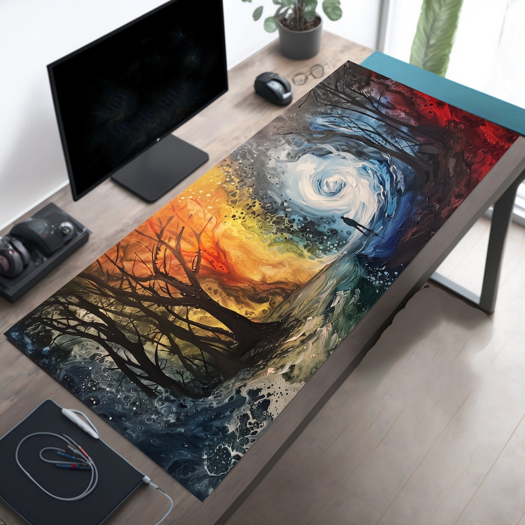 Forest Portal Unique Artful Desk Decor, Gaming Desk Mat, Gaming Mouse ...