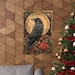 Medieval Floral Raven Poster Art Print - Weathered Look Medieval Poster ...