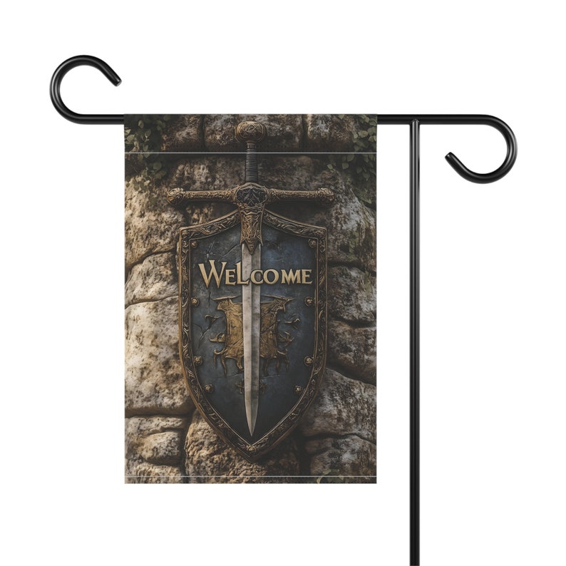 Medieval Art Garden Flag - Home Welcome Sign Featuring Medieval Wall ...