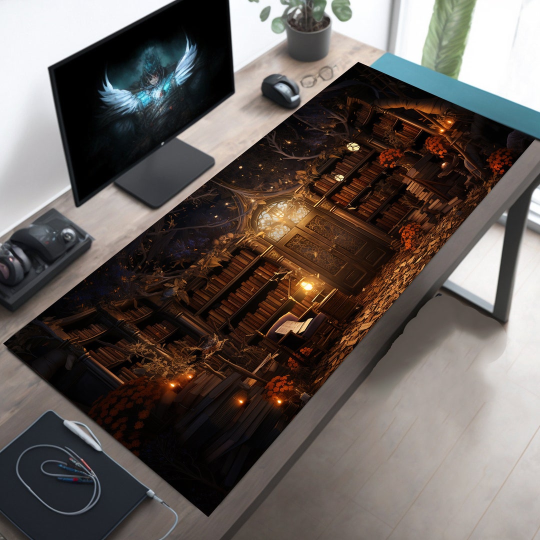Dark Academia Deskmat, Witchy Mousepad, Enchanted Library Mat, Computer ...