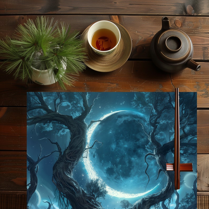Druid Moon Fantasy Placemats - Bold Table Decor - Goth Dining Decor ...