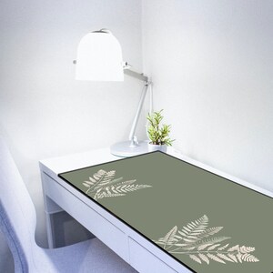 Sage Green Desk Mat, Fern Leaves Mousepad, Girly Desk, Trendy Workspace ...