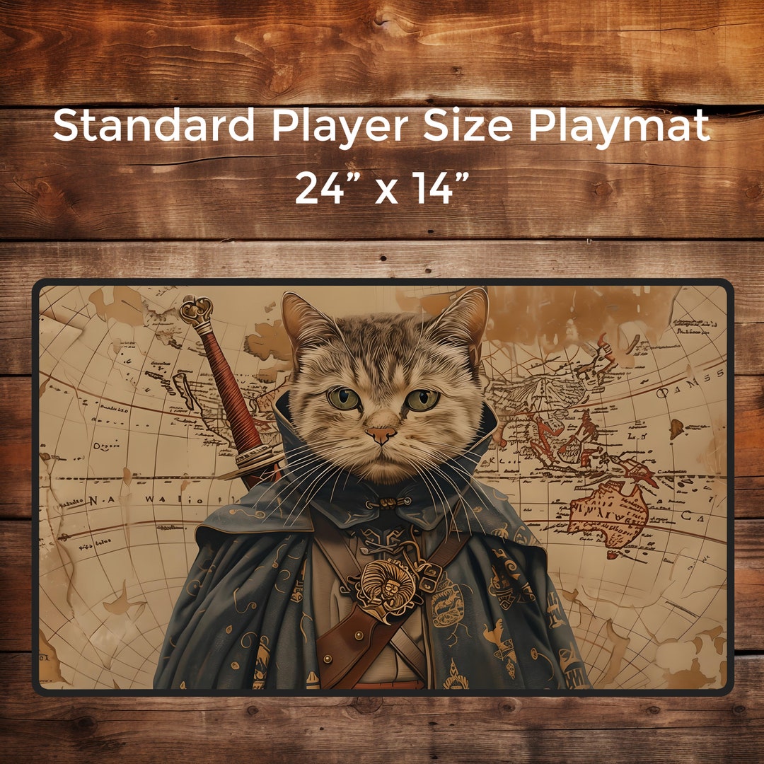 Warrior Cat - 24x14" Custom Playmat, Table Top Gamer Gift, DND Play Mat ...