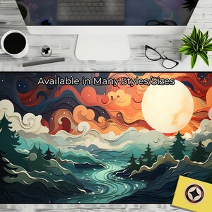 Mountain Whimsy Fantasy Full Moon Desk Mat - Etsy