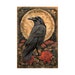 Medieval Floral Raven Poster Art Print - Weathered Look Medieval Poster ...