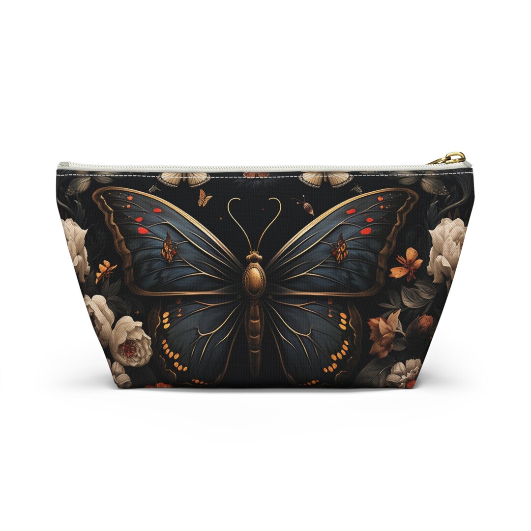 Dark Academia Accessory, Gothic Moth Cosmetic Travel Bag, Cute Makeup ...