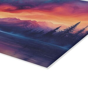 Ethereal Dusk - Mountain Lake Artisan Aurora Cutting Board - Cute Glass ...