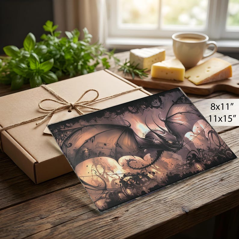 Goth Cutting Board, Pastel Goth Bat Art Chopping Board, Glass Cutting ...
