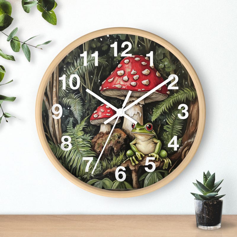 Whimsical Mushroom Clock - Etsy UK