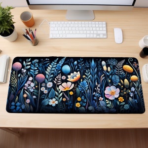 Flowers Desk Decor Cute Desk Mat Kawaii Mouse Pad Large - Etsy