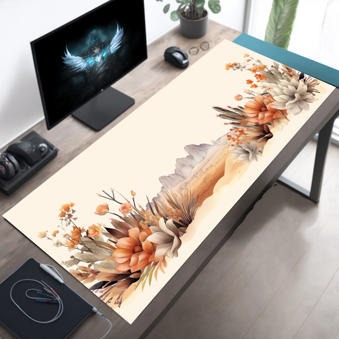 Desert Desk Mat, Boho Mouse Pad, Cottagecore Mousepad, Desk Pad Cute XL ...